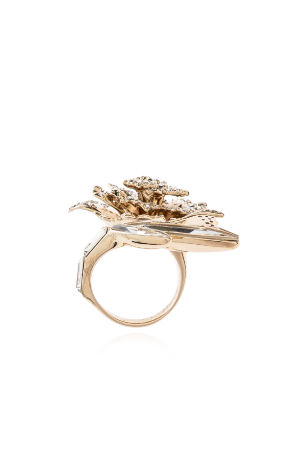 Gold Ring mit funkelnden Kristallen Alexander McQueen - Vitkac Germany